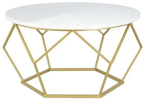  HowHomely | Konferenční stolek DIAMOND 40x70 cm mosaz/bílá | DD0050