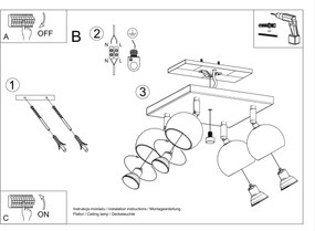 Sollux Lighting Stropní svítidlo OCULARE 4 bílé
