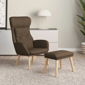 Relaxační křeslo s podnožkou hnědé textil 3097753