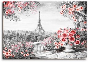 Malvis ® Obraz reprodukce Paříž s růžemi Velikost: 90x60 cm