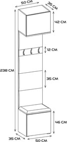 Předsíňová stěna HAGA 2W 100 cm bílá