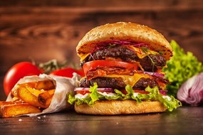 Vícedílný obraz Domácí Hamburger Nedostatek Nedostatek Přírodní plátno 150x100