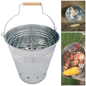 Přenosný gril BBQ kyblík 35x30,5x33,8cm