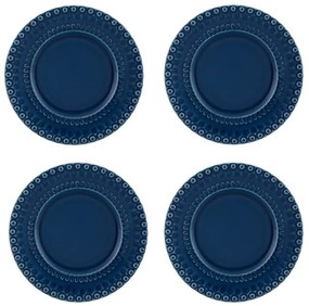 Bordallo Pinheiro Sada dezertních talířů Fantasy  4 kusů, tmavě modrá, kamenina, 22 cm