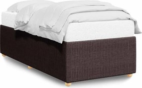 Rám postele bez matrace tmavě hnědá 80 x 200 cm textil 3284896