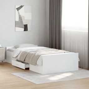 Rám postele se zásuvkami bílý 100 x 200 cm kompozitní dřevo 3280328