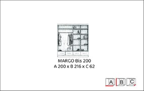 Arkos meble Skříň Margo 200 BIS Barva: Bílá