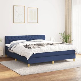 Box spring postel s matrací modrá 160x200 cm textil,  3140871 HangarStore.cz