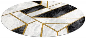 Dywany Łuszczów, Kusový koberec Emerald 1015 black and gold kruh, 200x200 (průměr) kruh, černobílá, ložnice