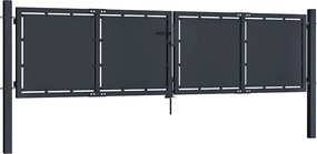 Zahradní brána ocelová 300 x 100 cm antracitová 144524