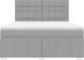 Box spring postel s matrací světle šedá 180 x 200 cm textil 3291747