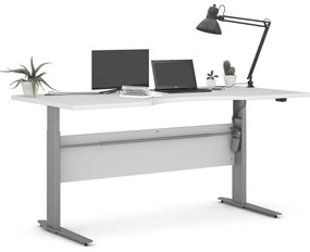 Tvilum Výškově nastavitelný psací stůl Office 80400/320 bílá/silver grey