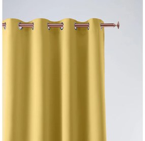 Room99 Hotový závěs na kroužcích AURA Barva: Tmavě růžová/Zlatá, Velikost: 140 x 280 cm