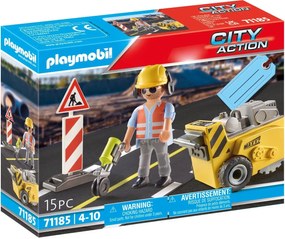 Figurka playmobil 71185 stavební dělník s frézou