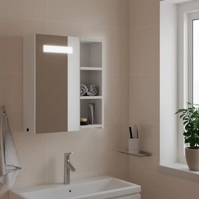 Koupelnová zrcadlová skříňka s LED osvětlením bílá 45x13x52 cm - Default Title