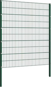 Plotový panel se sloupky železný 176,5 x 200 cm zelený 144936