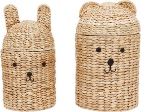Dětské koše na hračky v sadě 2 ks z mořské trávy v přírodní barvě ø 28,5x49,5 cm Bear &amp; Rabbit – OYOY Mini