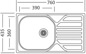 Nerezový dřez Sinks COMPACT 760 V 0,5mm matný