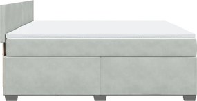 Box spring postel s matrací světle šedá 180x200 cm samet 3288672