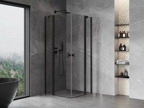 Mexen, Mexen Mist Duo výklopný sprchový kout 120 x 120 cm, průhledný, černý - 8A4-120-120-70-00