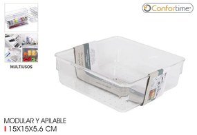CONFORTIME Organizér do šuplíku kuchyně i koupelny, FLEXI - transparentní (15x15)