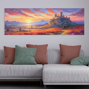 Obraz na plátně - Starý hrad při západu slunce FeelHappy.cz Velikost obrazu: 180 x 60 cm