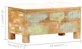 vidaXL Úložná lavice masivní recyklované dřevo 80 x 40 x 40 cm