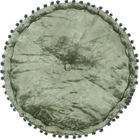 Kulatý taburet samet 40 x 20 cm zelený 287567