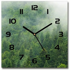 Wallmuralia Skleněné hodiny čtverec Tajemný les 30x30 cm