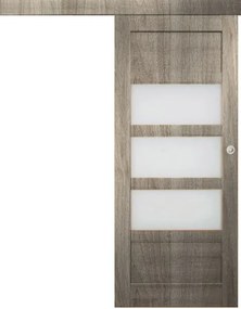 posuvné interiérové dveře na stěnu vasco doors BRAGA model B Průchozí rozměr: 70 x 197 cm, Orientace dveří: Levé dveře, Dekor: Dub Aljaška