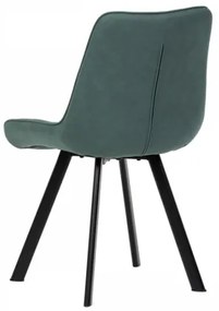 Jídelní židle zelená dekor broušená kůže, nohy černý kov HC-V3066 GRN3