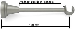 GARNÝŽE-HEBR Garnýž Špice matná stříbrná jednoduchá 200 cm