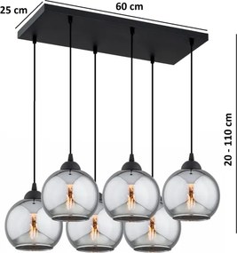 Brilagi - Lustr na lanku DIOR 6xE27/60W/230V černá/kouřová šedá