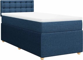 Box spring postel s matrací modrá 100 x 200 cm textil 3289687