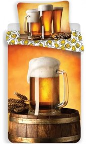 Bavlněné povlečení Zlatý mok - Pivo - 100% bavlna - 70 x 90 cm + 140 x 200 cm