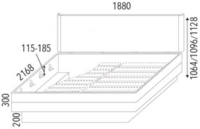 Domestav FANTAZIE GRANDE manželská postel nastavitelné čelo šikmé 180 cm buk cink mořený