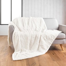 Krémová deka z mikroplyše 180x220 cm Foxy – douceur d'intérieur
