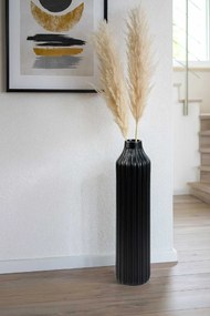Podlahová váza VERTO, sklolaminát, výška 80 cm, černý mat