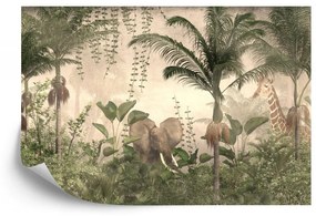 Fototapeta Tropical Trees And Leaves For Digital Printing Wallpaper, Custom Design Wallpaper - 3D Hladký vinyl 104x70.5