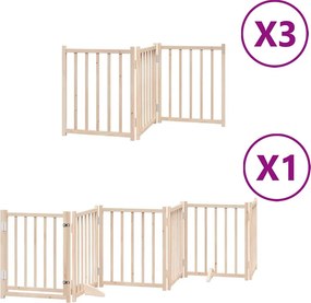 Zábrana pro psy s dvířky skládací 15 panelů 750 cm topol 3155699