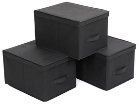 Sada látkových úložných krabic  Černý 3 BOX
