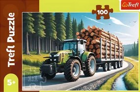 TREFL Puzzle Lesní traktor / 100 dílků / 41 x 27,5 cm / věk 5+