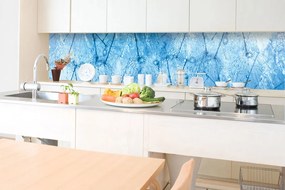 DIMEX | Fototapeta do kuchyně Makro pampelišky KI-350-127 | 350 x 60 cm | modrá, bílá