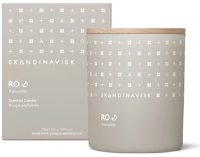 SKANDINAVISK Vonná svíčka RO (klid) 200 g, béžová barva, sklo, dřevo, vosk