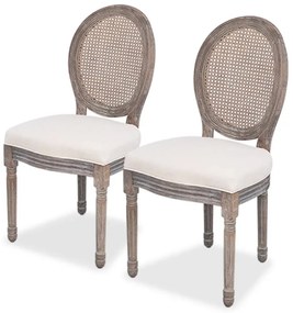 Jídelní židle 2 ks krémové textil 244089