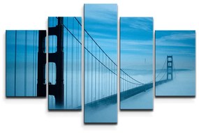 Sablio Obraz - 5-dílný Golden Gate 3 - 125x90 cm