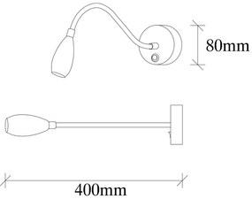 LED nástěnné svítidlo ve zlaté barvě Reading – Opviq lights