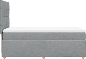 Box spring postel s matrací světle šedá 80 x 200 cm textil 3293407