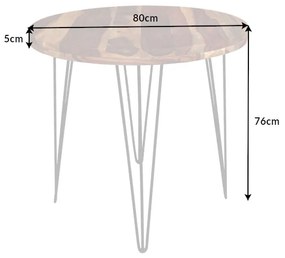 Designový kulatý jídelní stůl Elegant 80 cm Sheesham