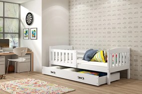 BMS Group Dětská postel s úložným prostorem KUBUS bílá Velikost postele: 190x80 cm, Barva šuplíku: Modrá